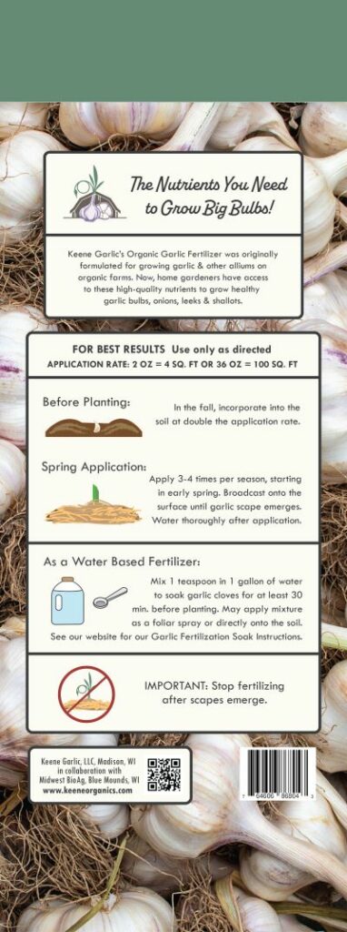 Organic Garlic Fertilizer 5-2-2 Keene Garlic