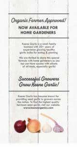 Organic Garlic Fertilizer 5-2-2 Keene Garlic