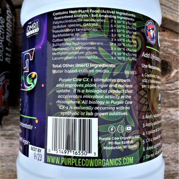 CX1 Liquid Organic Fertilizer - Purple Cow Organics - Keene Garlic